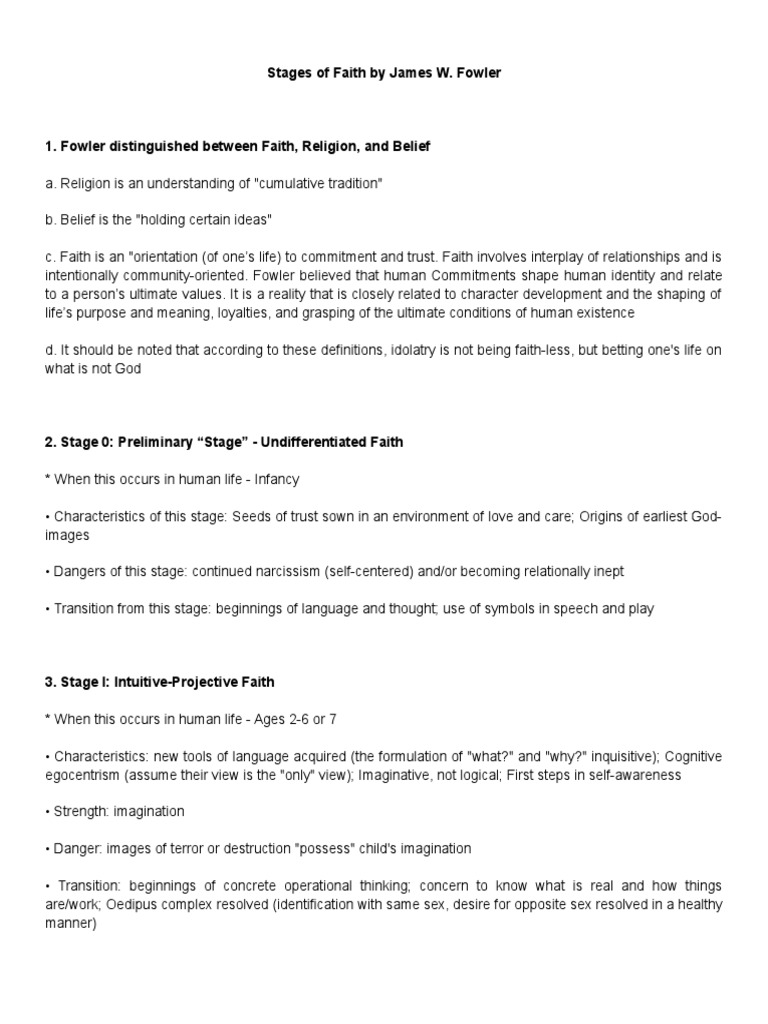 Stages of Faith by James W | PDF | Faith | Adolescence