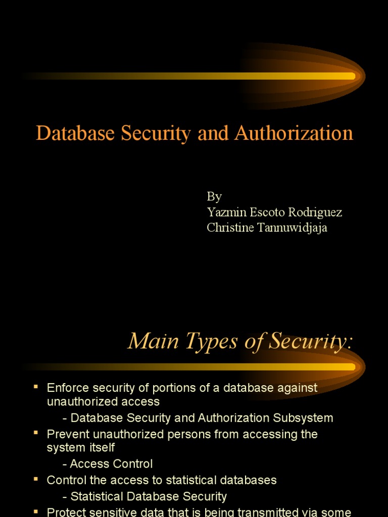 Database Security and Access Control | PDF | Statistical Classification ...