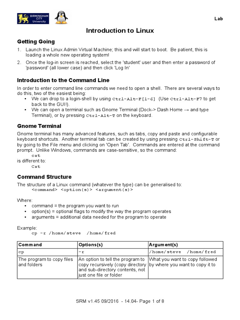 LAB1 Linux | PDF | Superuser | Command Line Interface