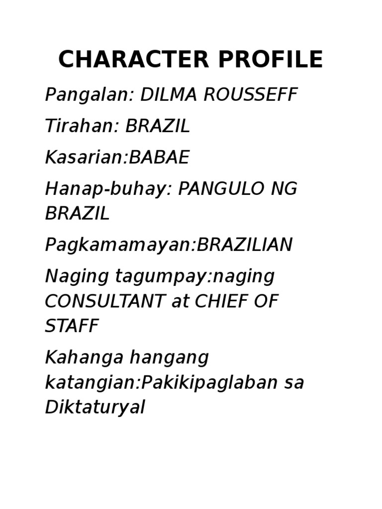 Character Profile 2 | PDF