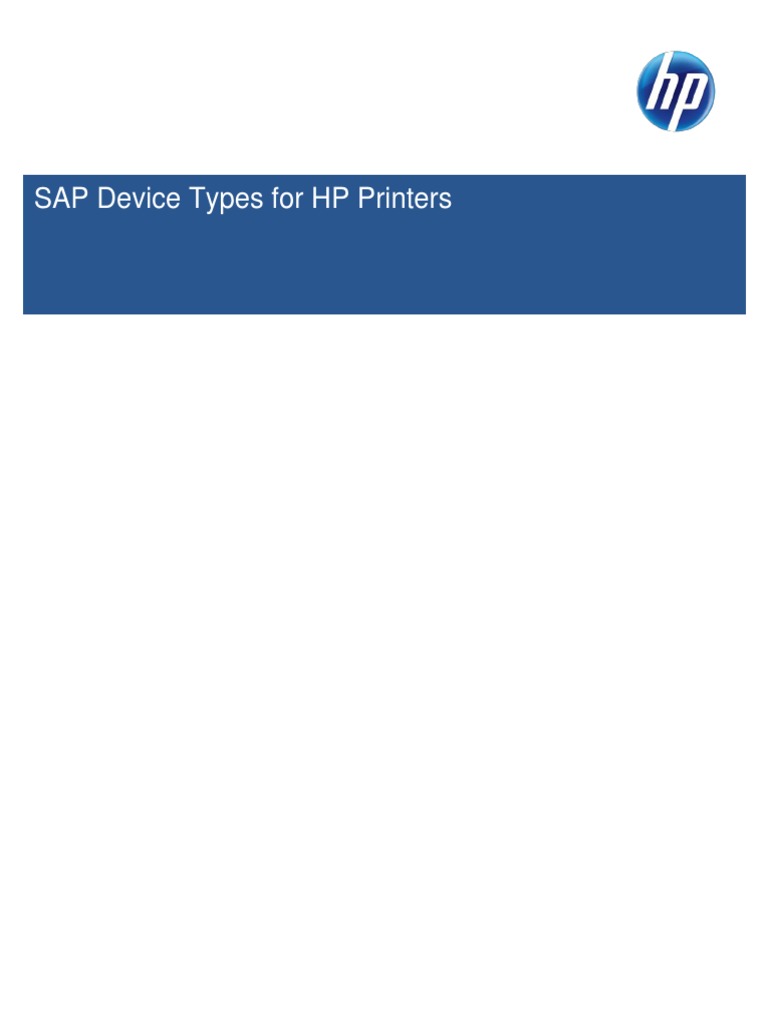 HPPSAP Device Types For HP PrintersrinterSAP-DT2012 | PDF