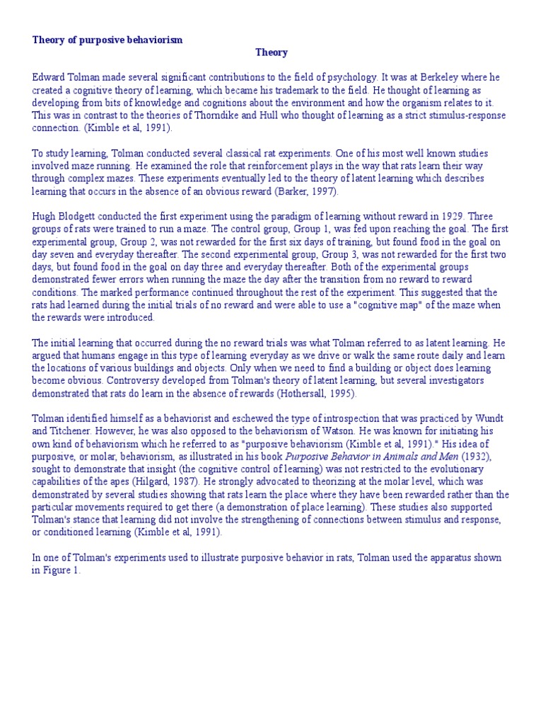 Theory of Purposive Behaviorism | Metaphysics | Learning