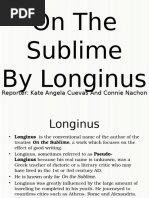 Summary "On The Sublime" by Longinus | PDF