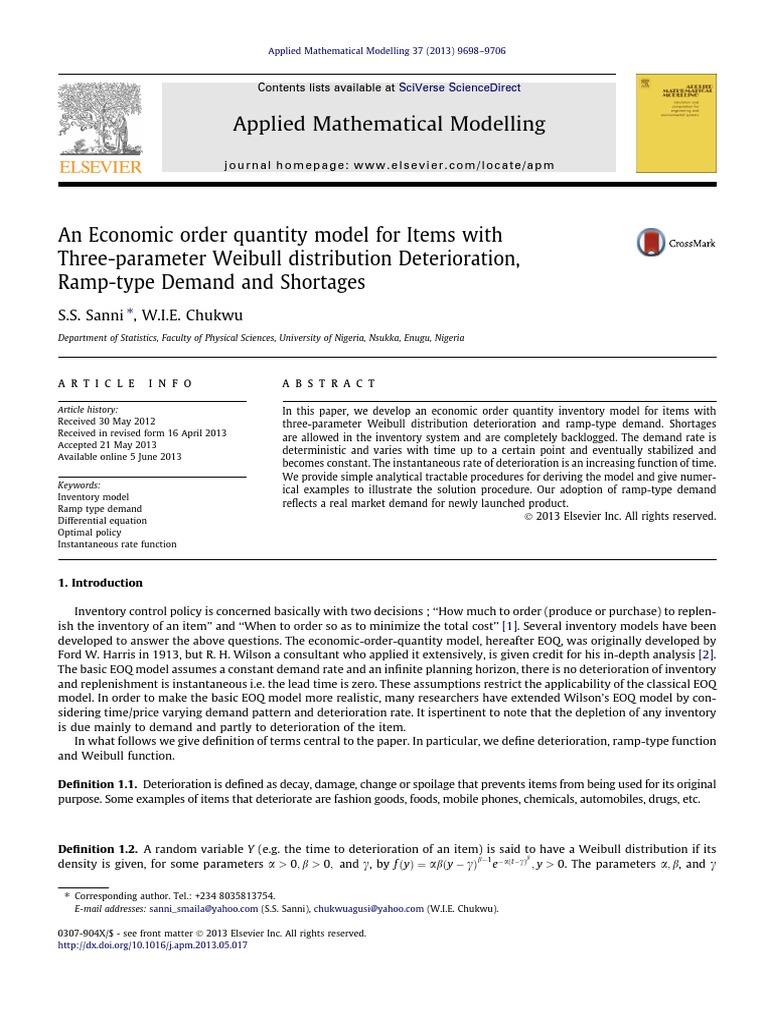 EOQ Model for Deteriorating Items | PDF | Inventory | Demand