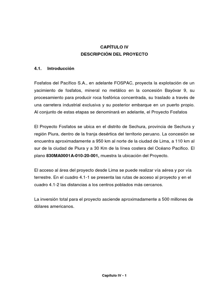 Capítulo Iv Descripción Del Proyecto PDF | PDF | Residuos | La carretera