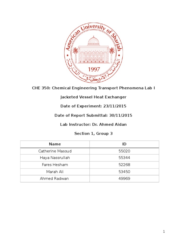 LAB 8 Jacketed Vessel Final | PDF | Water Heating | Correlation And ...