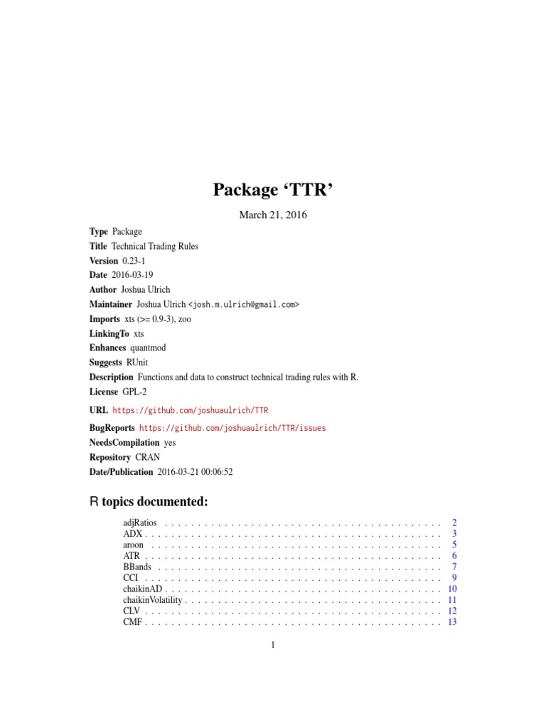 CodigosIndicadores TTR | PDF | Moving Average | Parameter (Computer Programming)
