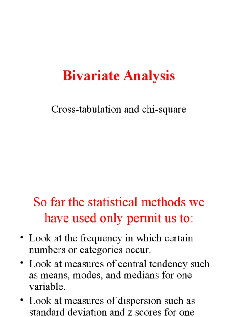 Bivariate Analysis and Chi-Square Tests | PDF | Chi Squared ...