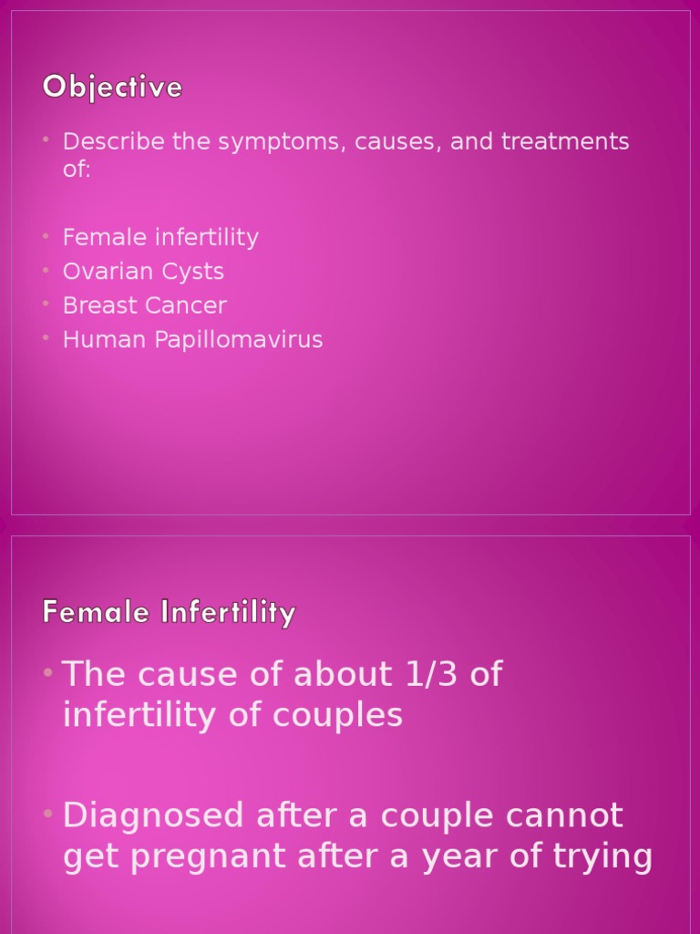 12.4 Female Reproductive Diseases Ppt | Infertility | Menstrual Cycle
