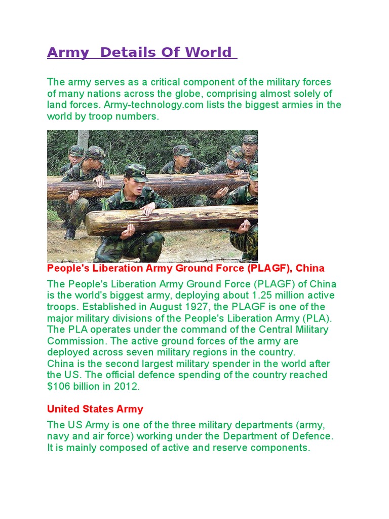 Army Details of World | PDF | United States Army | Division (Military)