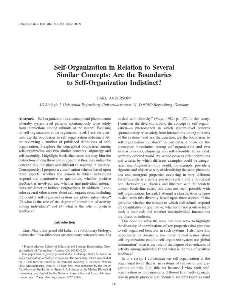 Self-Organization in Relation To Several Similar Concepts: Are The ...