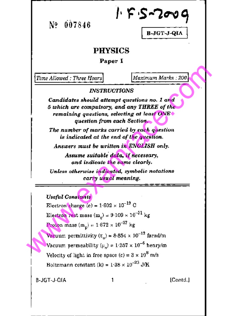 IFS Physics 2009 | PDF | Waves | Electronvolt