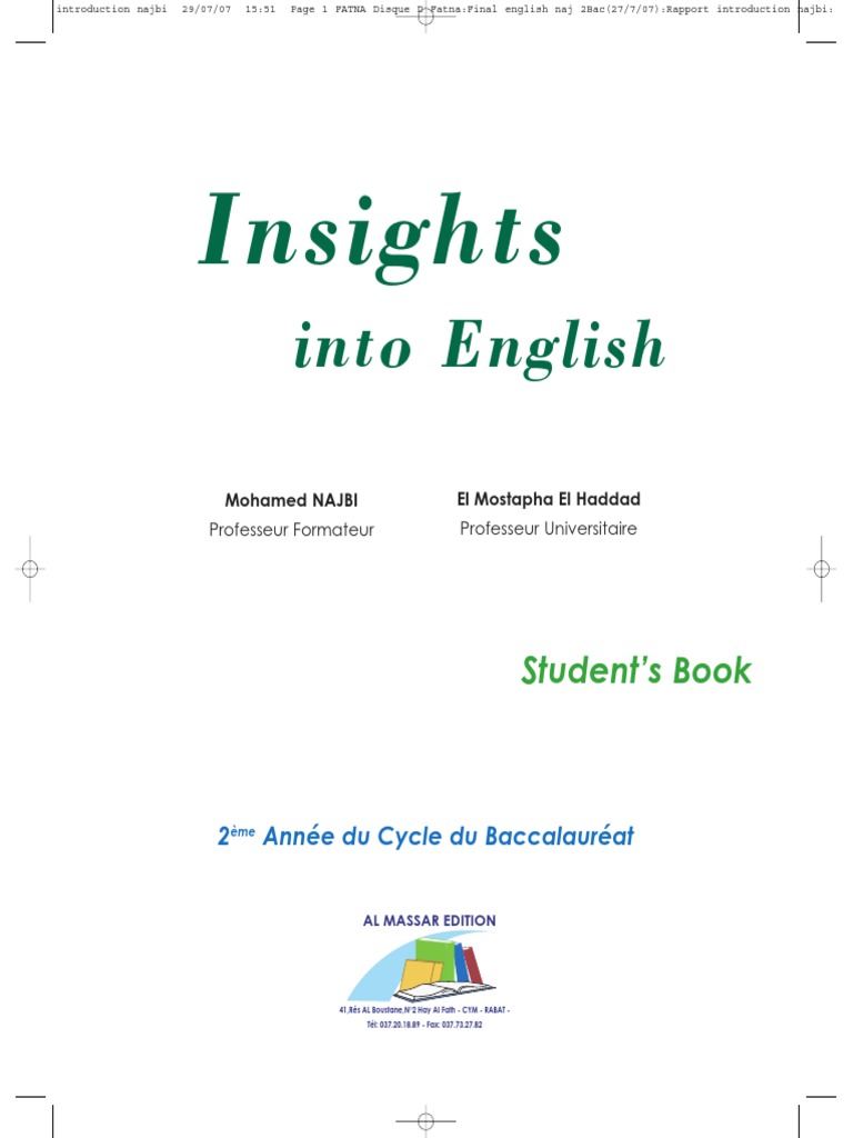 INSIGHT 2bac Student's Book | PDF | Stereotypes | Anthropology