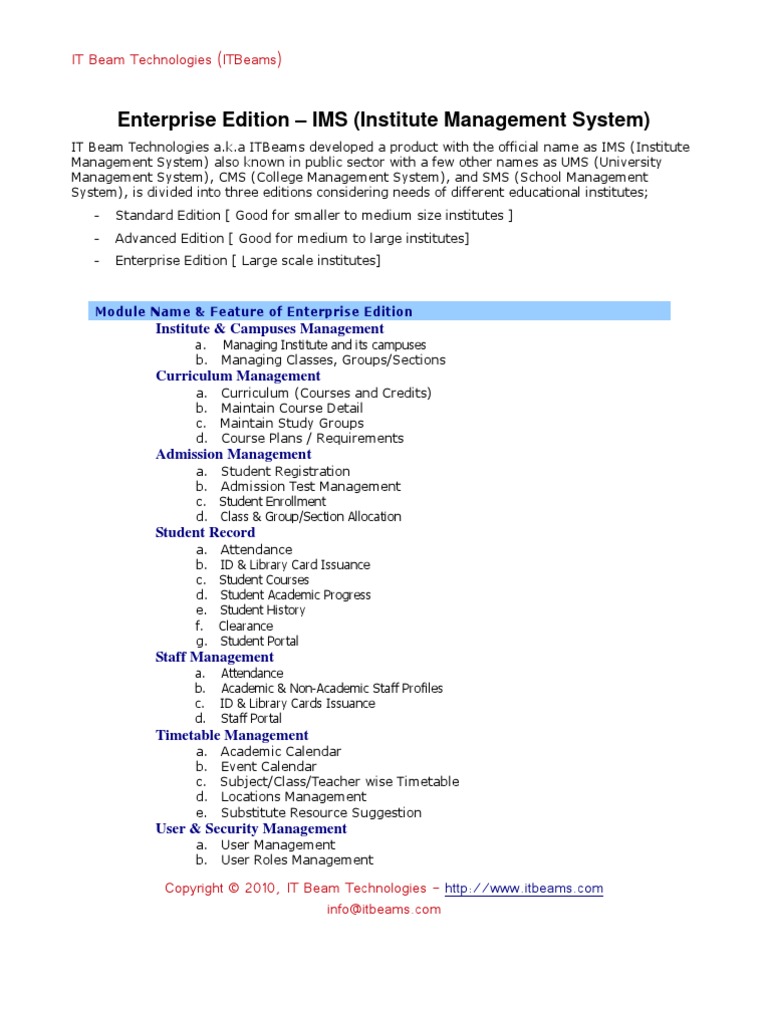 IMS Enterprise Edition - IT Beam Technologies | PDF | Ip Multimedia ...