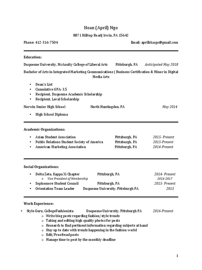 Ngo Resume 9-30 | PDF | Fundraising | Communication