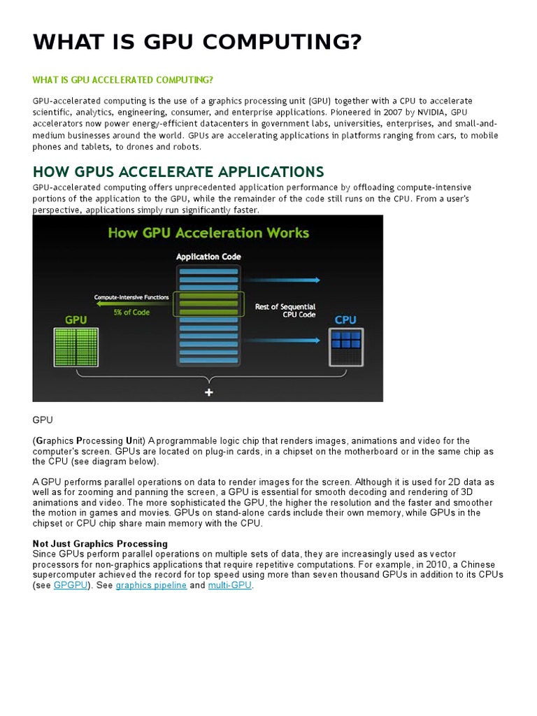 What Is Gpu Computing?: How Gpus Accelerate Applications | PDF ...
