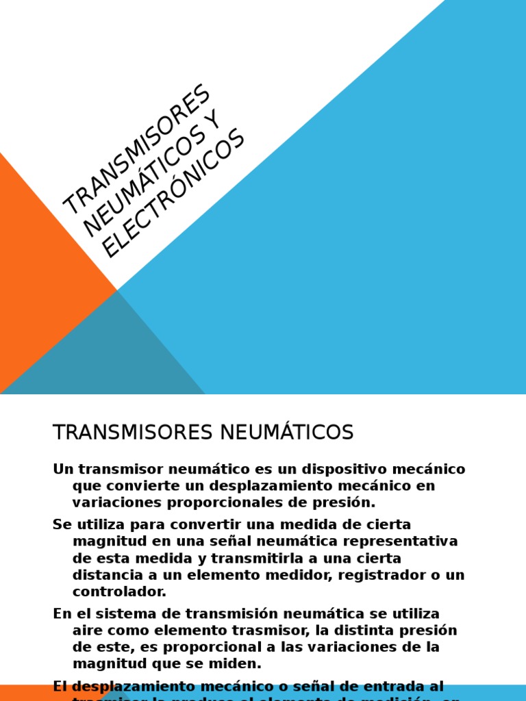 Transmisores Neumáticos y Electrónicos | PDF | Ciencia y matemáticas ...
