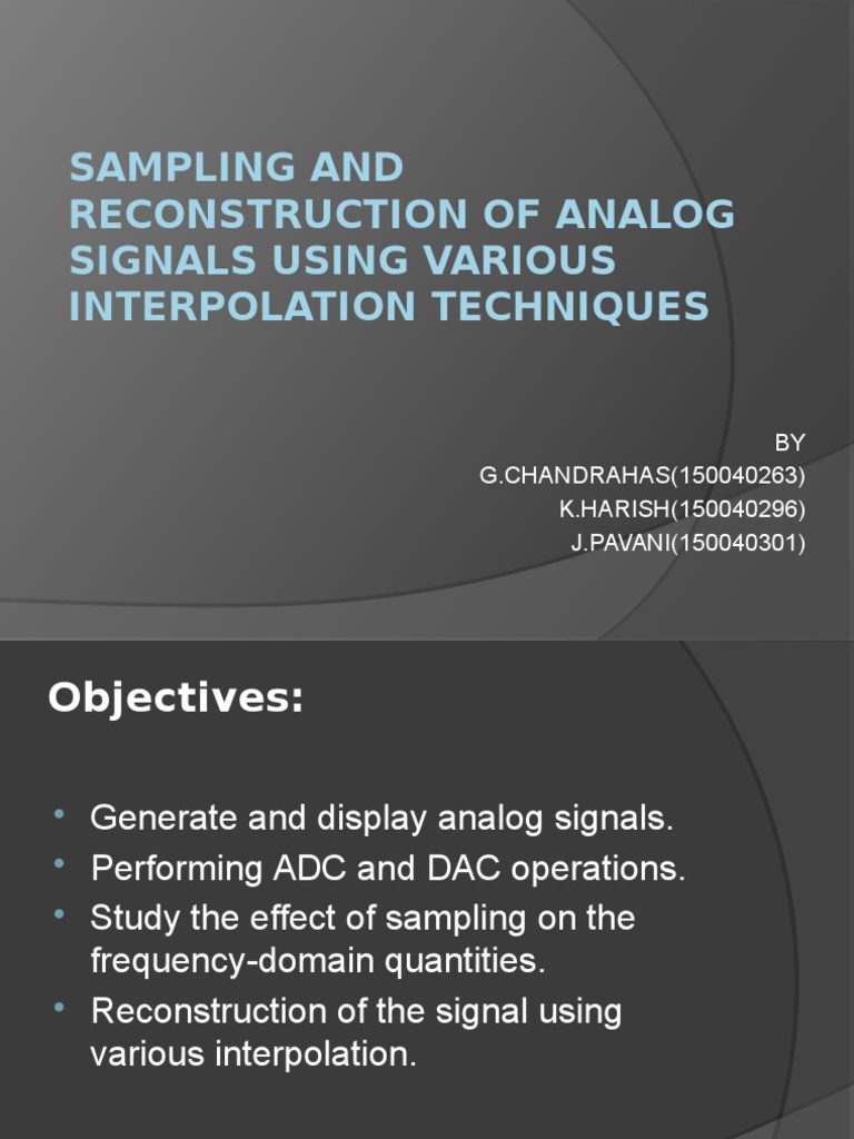 Sampling and Reconstruction of Analog Signals Using Various | PDF ... Sampling and Reconstruction of Analog Signals Using Various | PDF ...