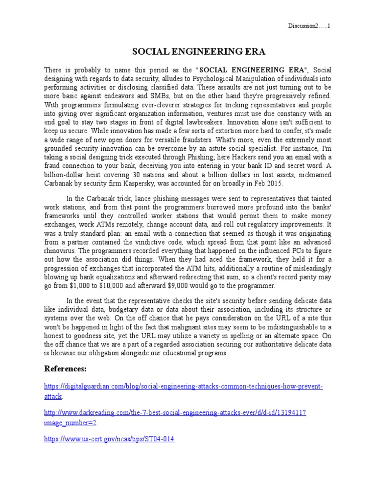 Social Engineering Era | PDF | Social Engineering (Security) | Information Age