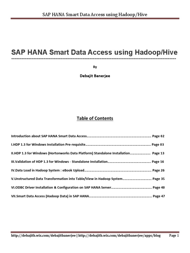 SAP HANA Smart Data Access Using Hadoop Hive PDF | PDF | Apache Hadoop | Computing Platforms