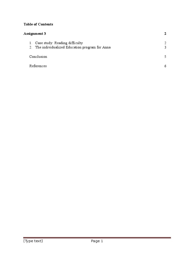 Case Study: Reading Difficulty 2 2. The Individualized Education ...