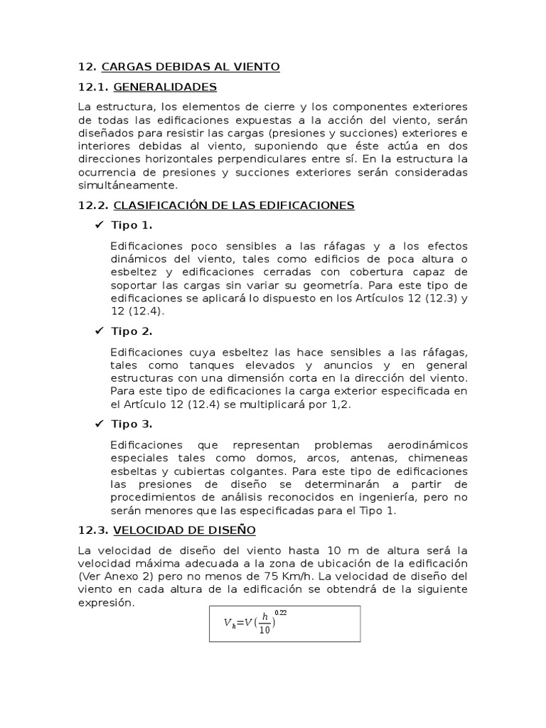 Norma Carga Viento | PDF | Barlovento y sotavento | Velocidad del viento