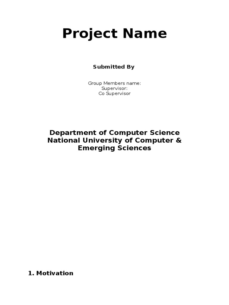 Project Name: Department of Computer Science National University of ...