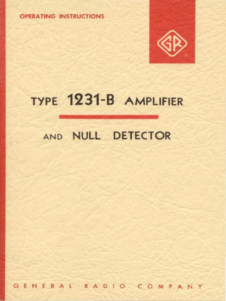 1231-B Amplifier & Null Detector | PDF | Detector (Radio) | Amplifier