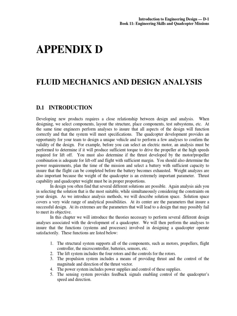 Appendix D: Fluid Mechanics and Design Analysis | PDF | Power (Physics) | Fluid Dynamics