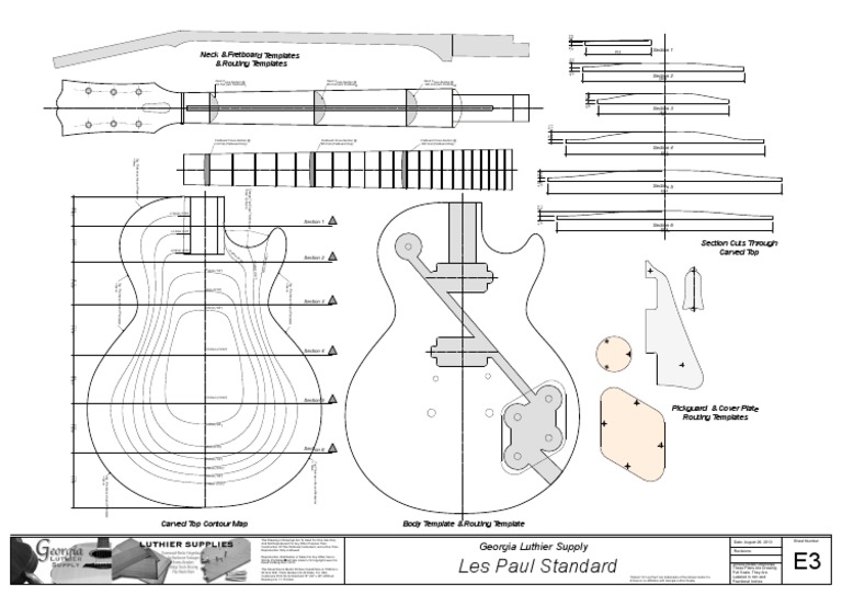 Neck & Fretboard Templates & Routing Templates: Les Paul Standard | PDF