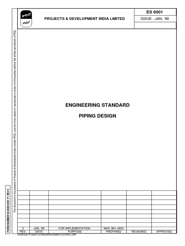 Piping Design STD PDIL 138 | Download Free PDF | Pipe (Fluid Conveyance) | Valve