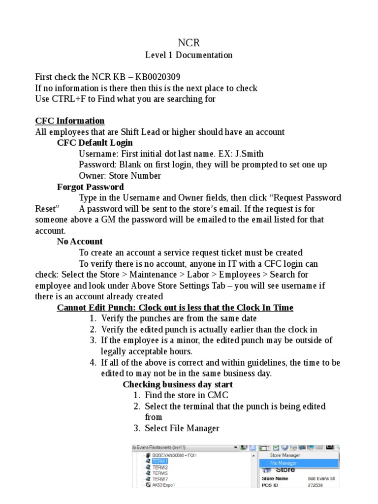 Level 1 Documentation For NCR Aloha Troubleshooting | PDF | Booting | Computer Network