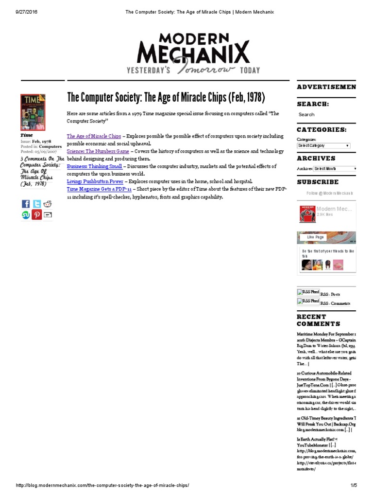 The Computer Society - The Age of Miracle Chips - Modern Mechanix | PDF ...