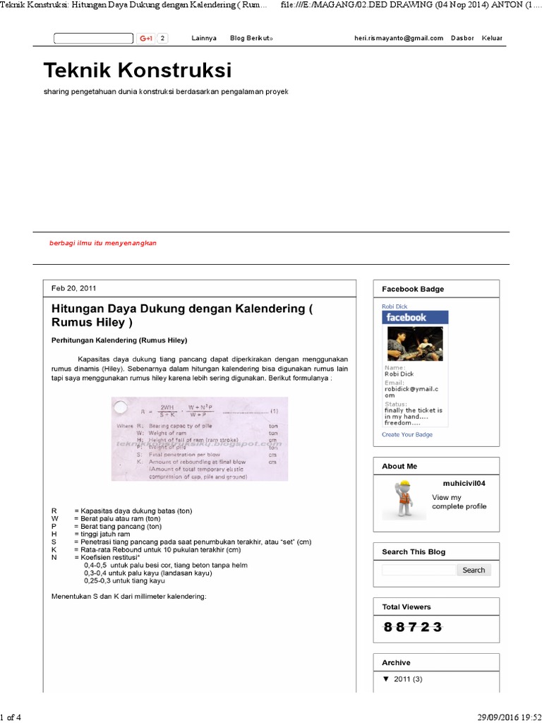Rumus Hiley dalam Kalendering Konstruksi | PDF | Komputer