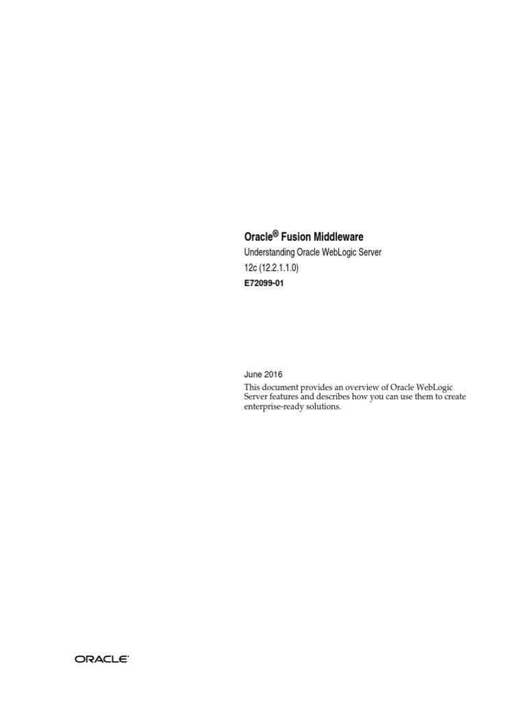 Understanding Oracle Weblogic Server Pdf Enterprise Java Beans Java Programming Language