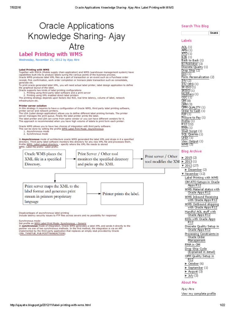 Oracle WMS Label Printing Guide | PDF | Printer (Computing) | Xml