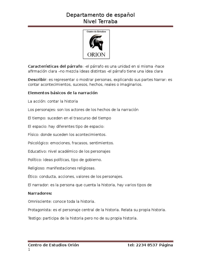 Resumen Espanol Terraba | PDF | Narración | Poesía