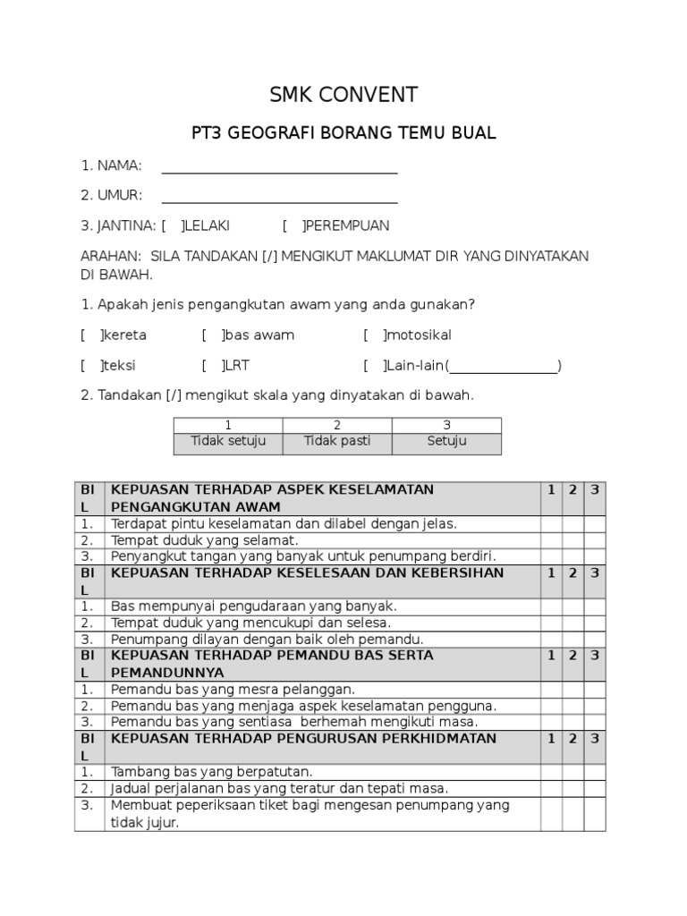 Borang Temu Bual | PDF
