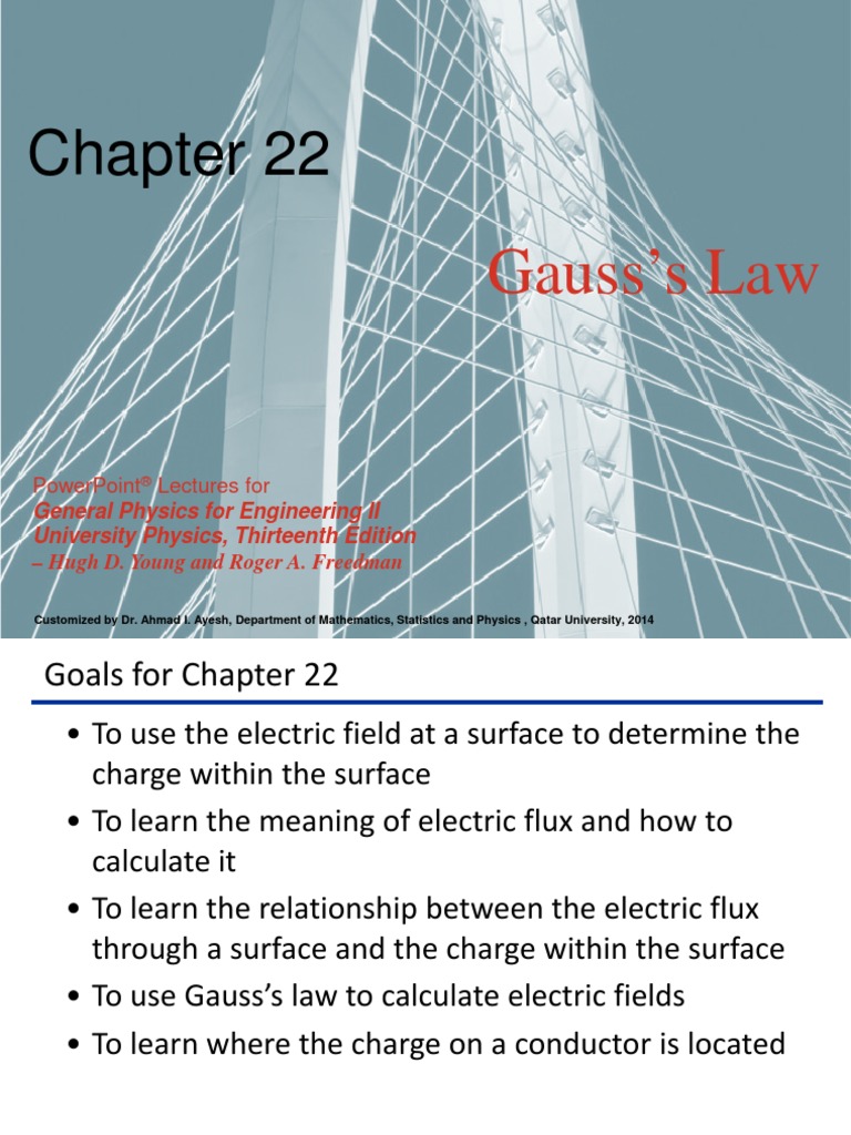 Gauss'S Law: Powerpoint Lectures For | PDF | Flux | Sphere