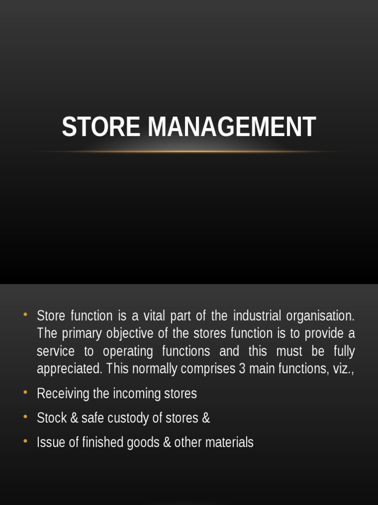 Store Management and Operations Guide | PDF | Warehouse | Inventory