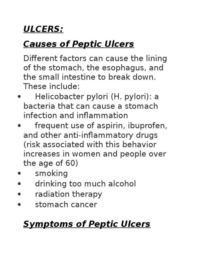 ULCERS Bacterial Dieseas | PDF | Digestive Diseases | Clinical Medicine