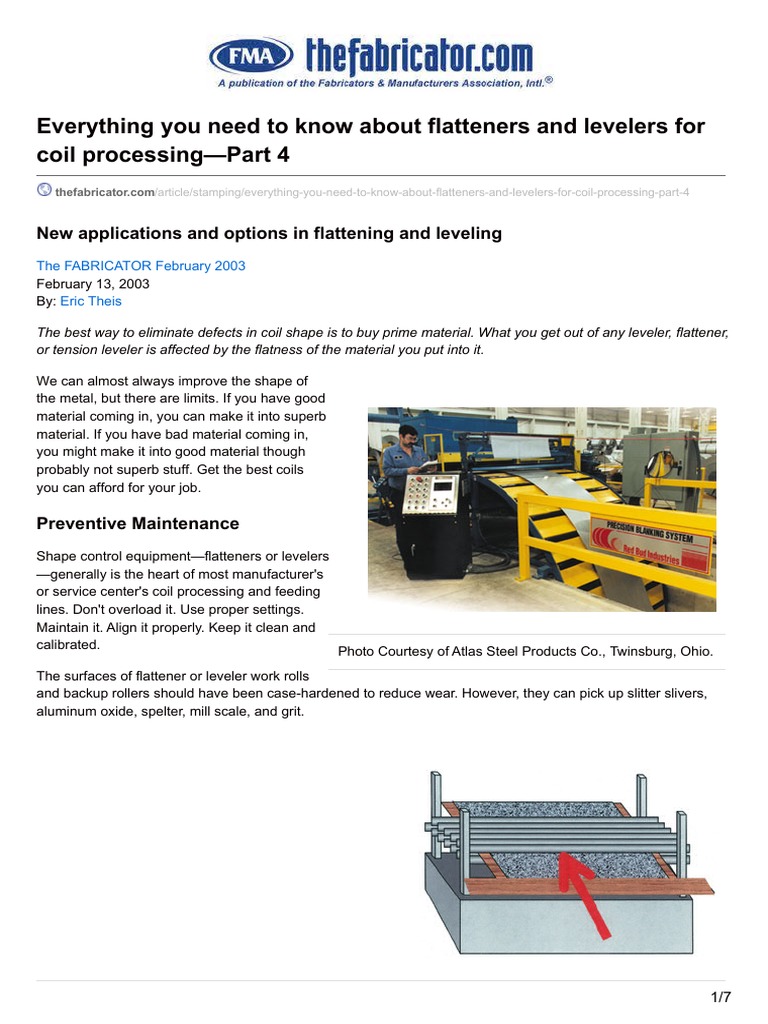 Everything You Need To Know About Flatteners and Levelers For Coil ...