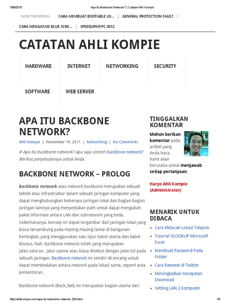 Apa Itu Backbone Network | PDF | Komputer