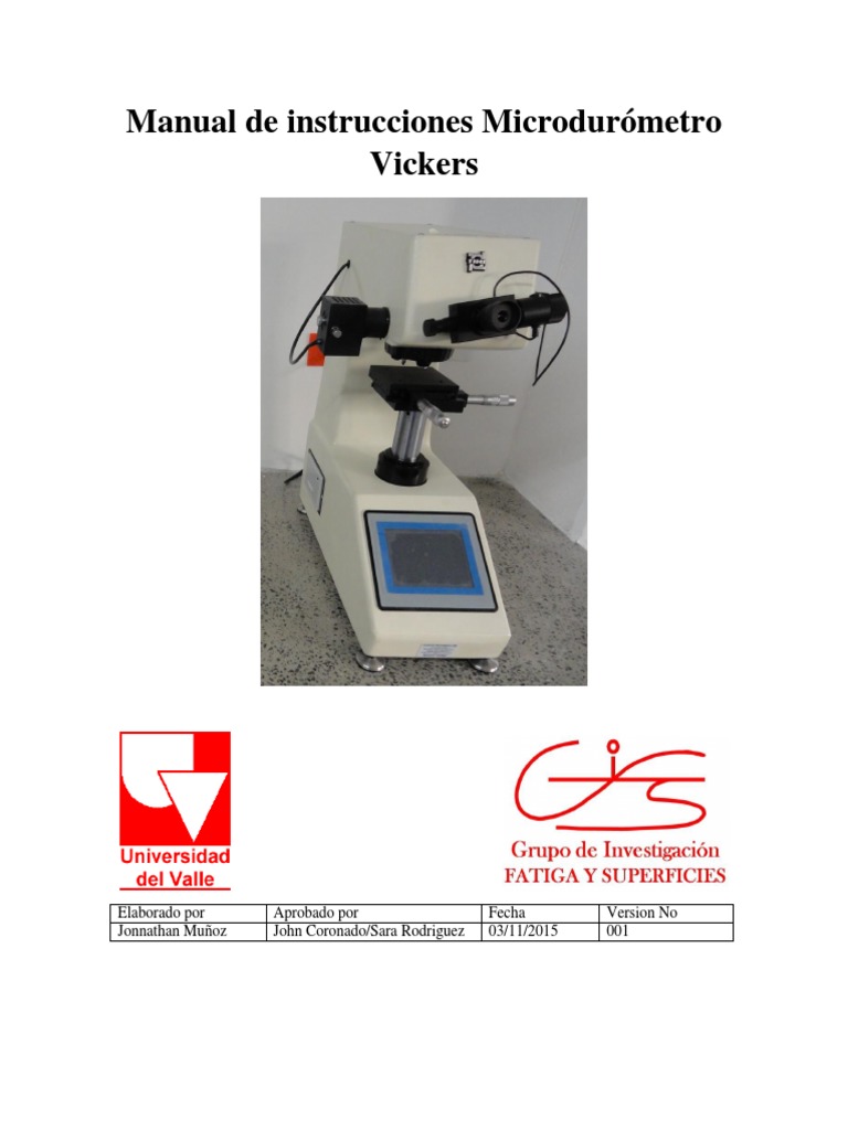 Microdurometro Vickers | PDF | Dureza | Calibración
