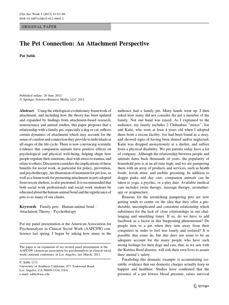 Animal Attachment Theory | PDF | Attachment Theory | Grief