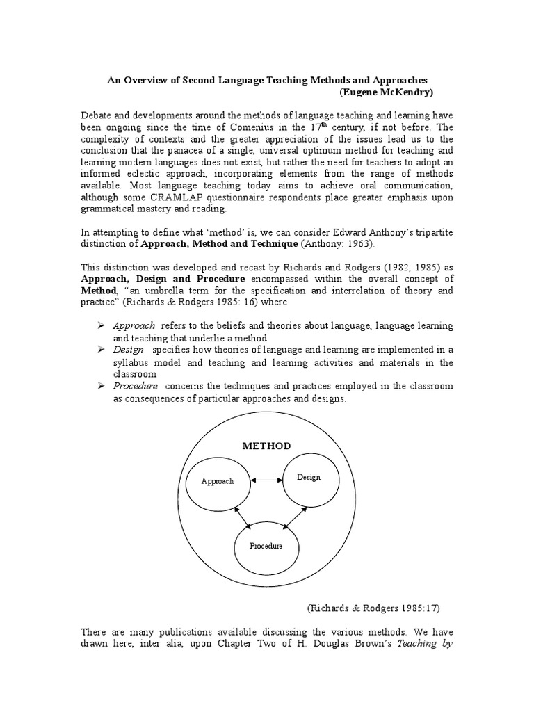 An Overview of Second Language Teaching Methods and Approaches | PDF ...