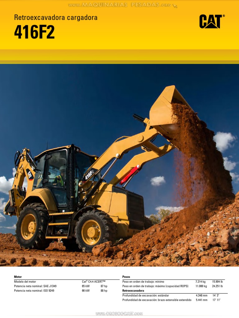Catalogo Retroexcavadora Cargadora 416f2 Caterpillar Especificaciones | PDF | Herramientas ...