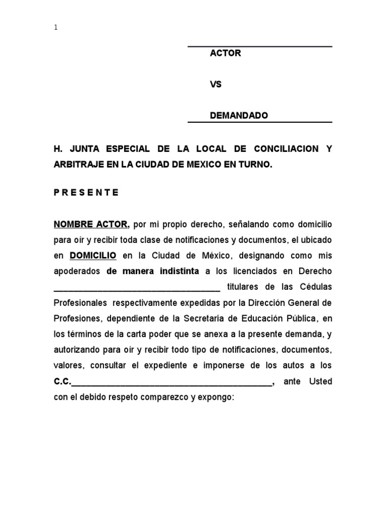Formato Demanda | PDF | Demanda judicial | Impuestos