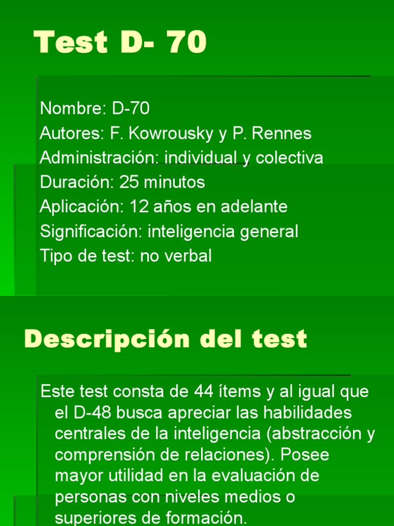 Test D 70