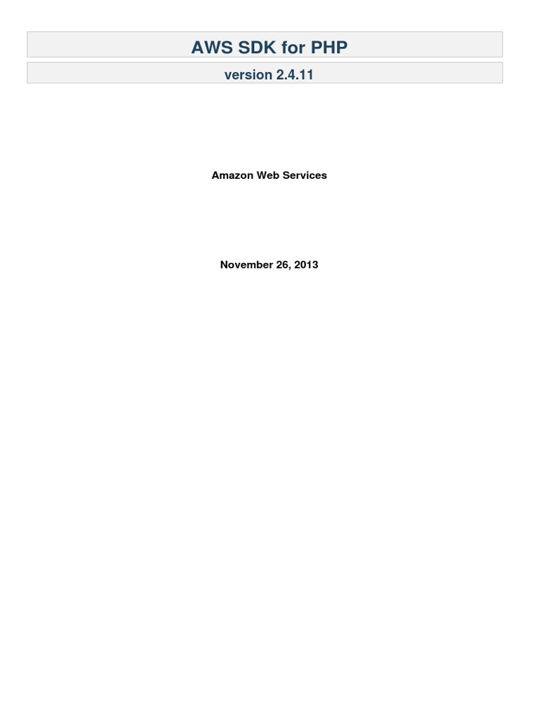 Aws SDK PHP Guide | PDF | Php | Transport Layer Security